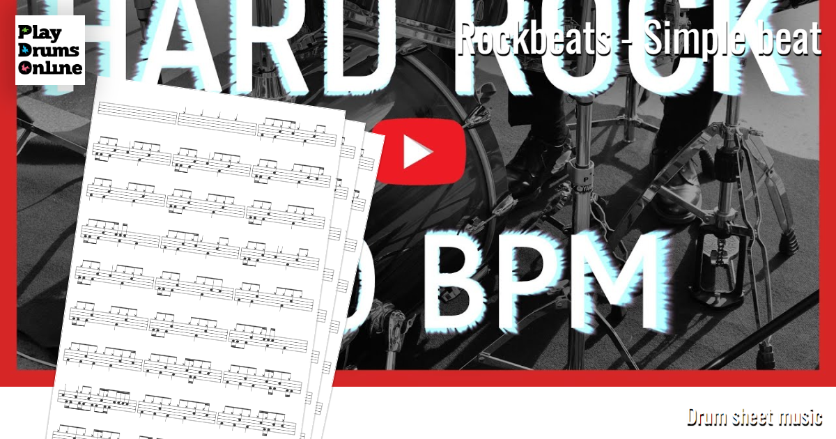 Rockbeats - Simple beat drum sheet - Play drums online