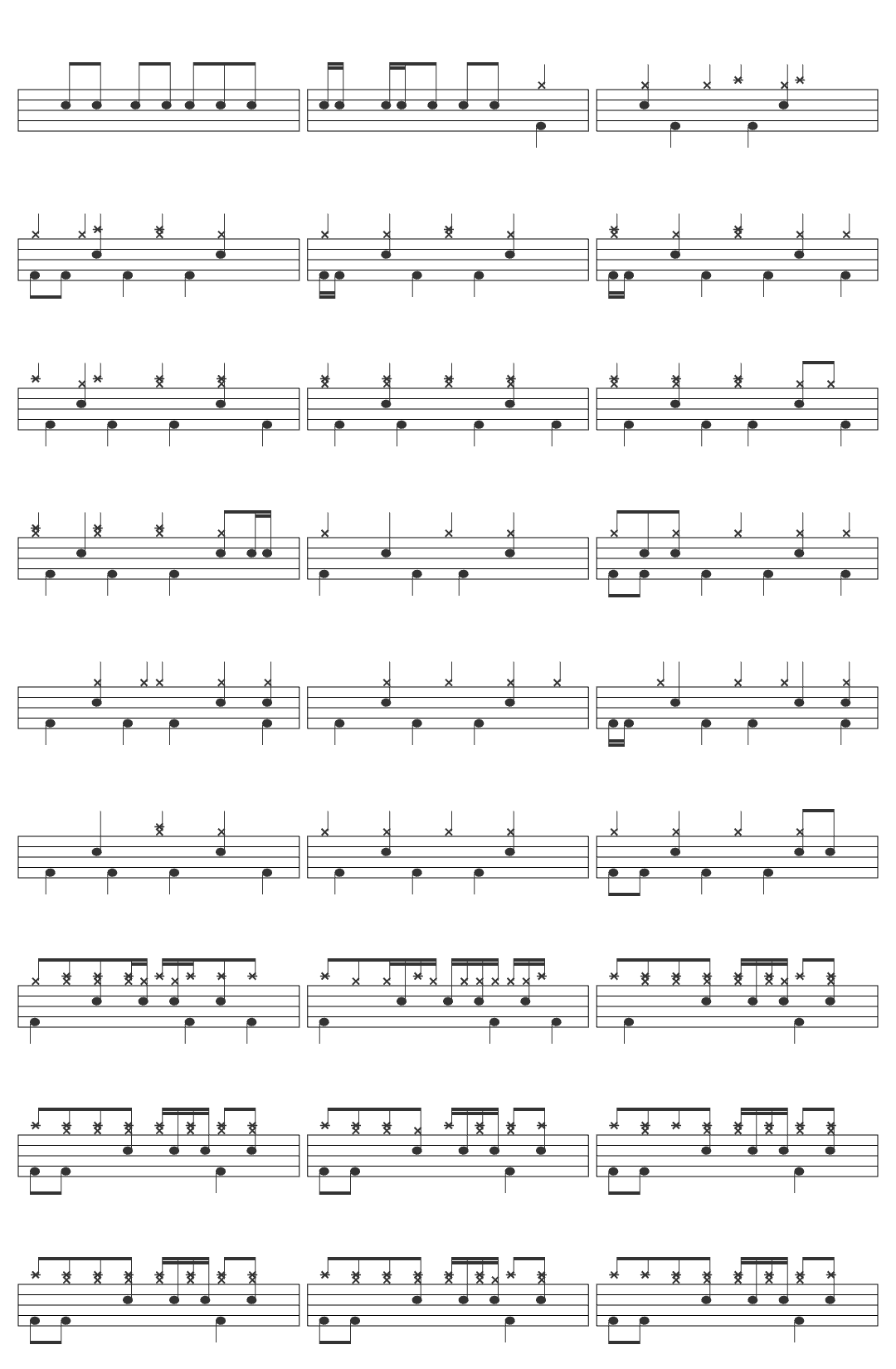 Benümb - Programming the Cranial Void - interactive drum sheet music - Play drums online