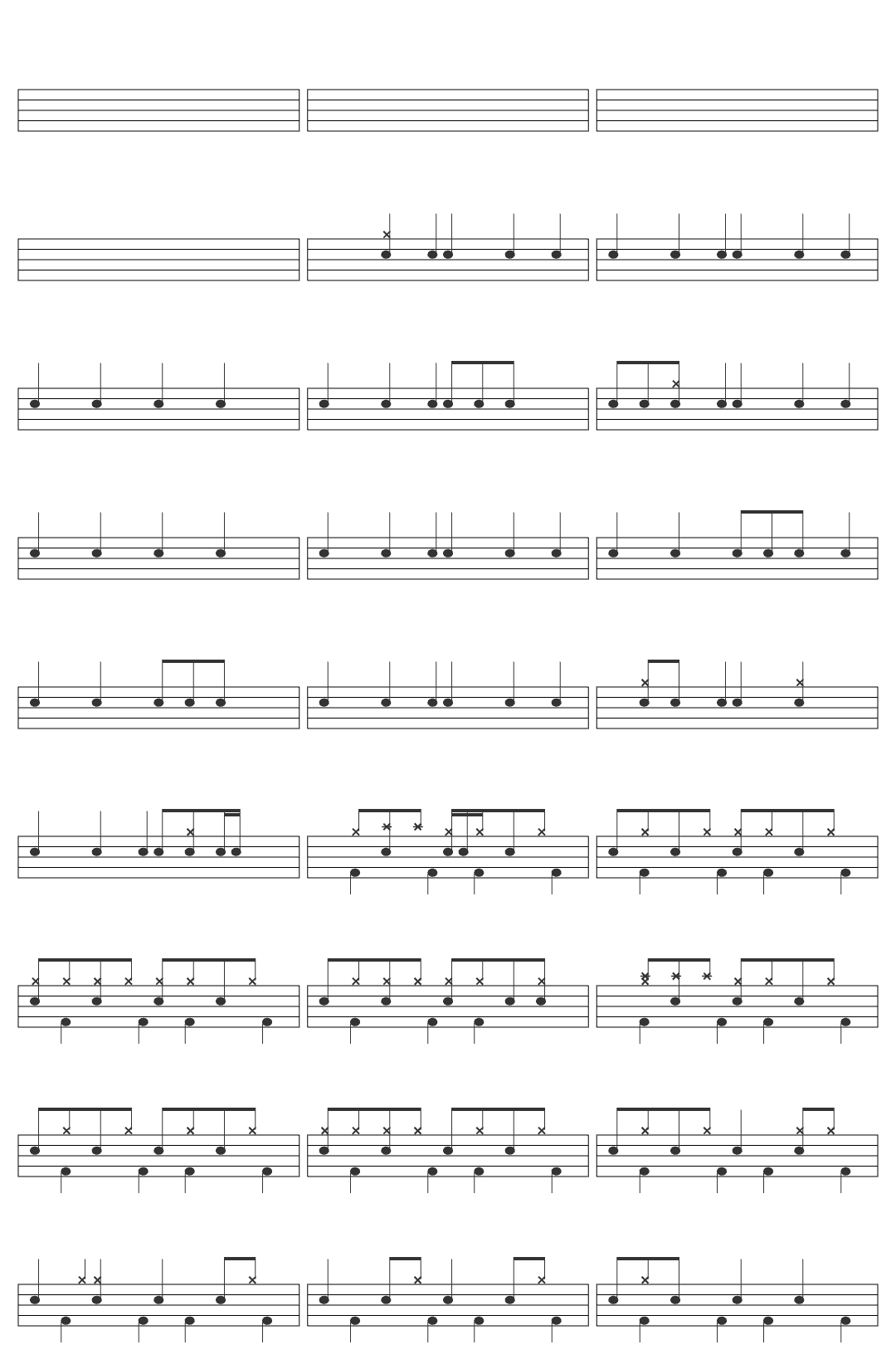 3 Doors Down - Kryptonite-v2 drum sheet - Play drums online